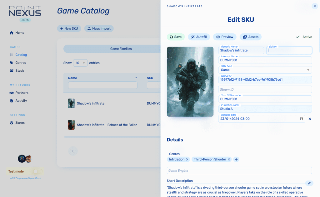 Point Nexus, une solution d'enCaps pour les clés de jeux vidéos