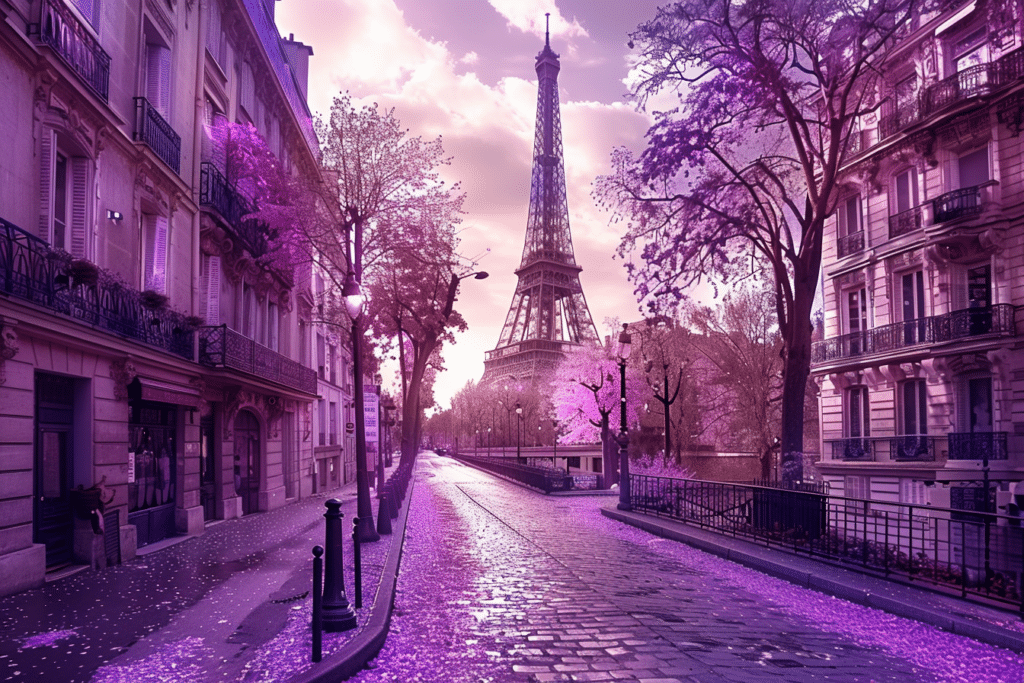 Paris repeinte en violet avant les JO