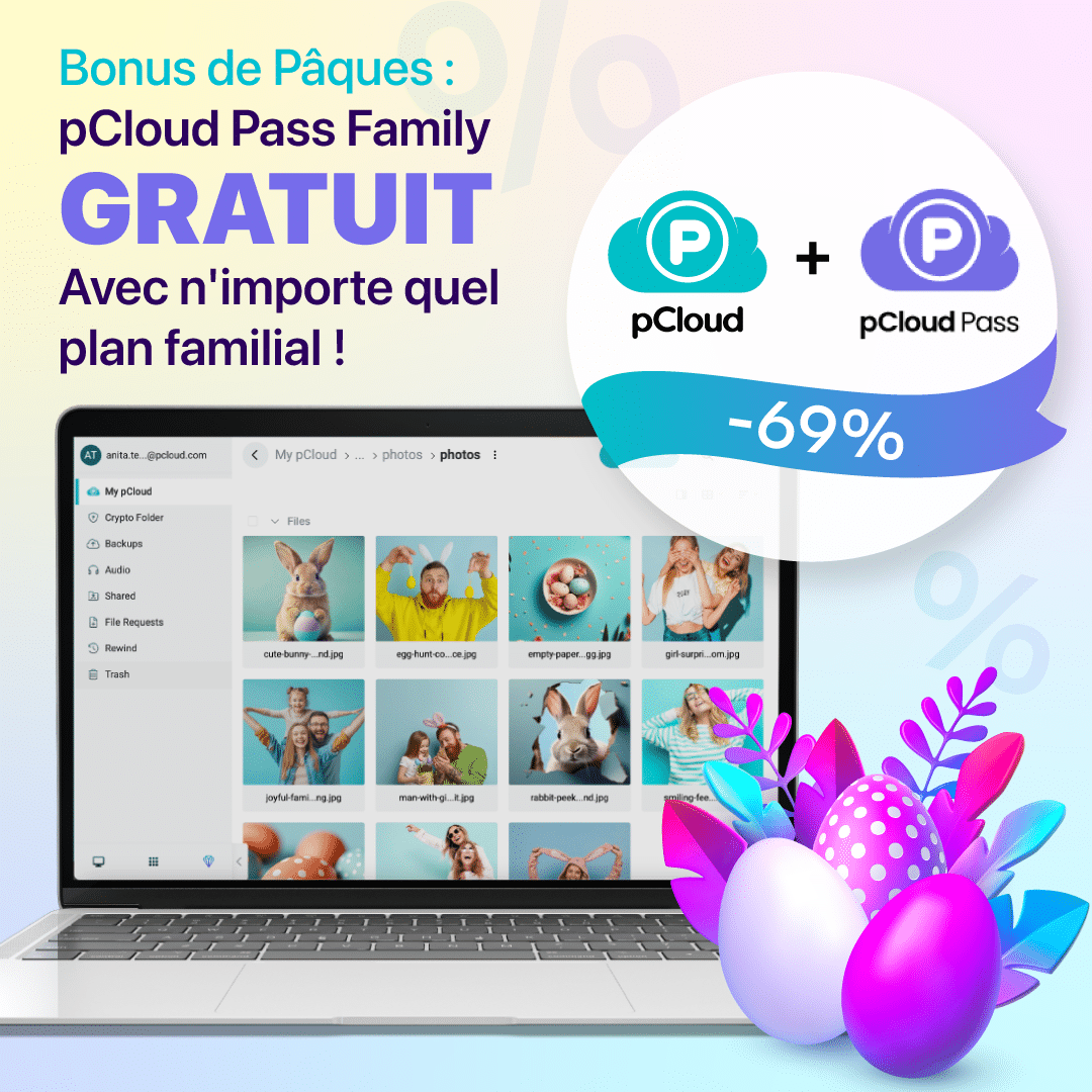 Pour Pâques 2025 : pCloud offre jusqu’à -69% sur le stockage cloud à vie pour toute la famille