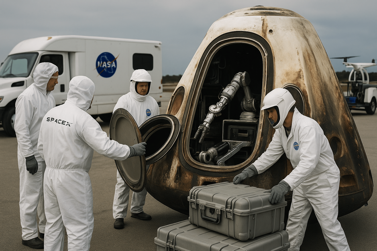 La capsule Dragon crache 3 tonnes de techno qui défient l’espace