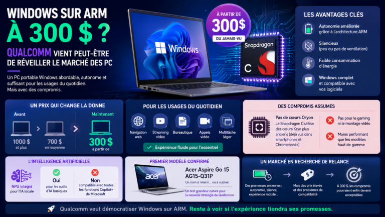 Windows sur ARM à 300 $ ? Qualcomm vient peut-être de réveiller le ...